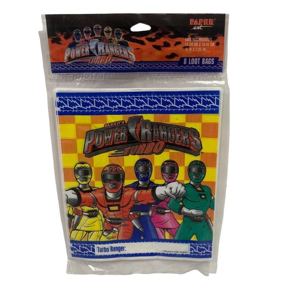 Party Supplies | Vintage 1997 Saban Paper Art Power Rangers Turbo Treat ...